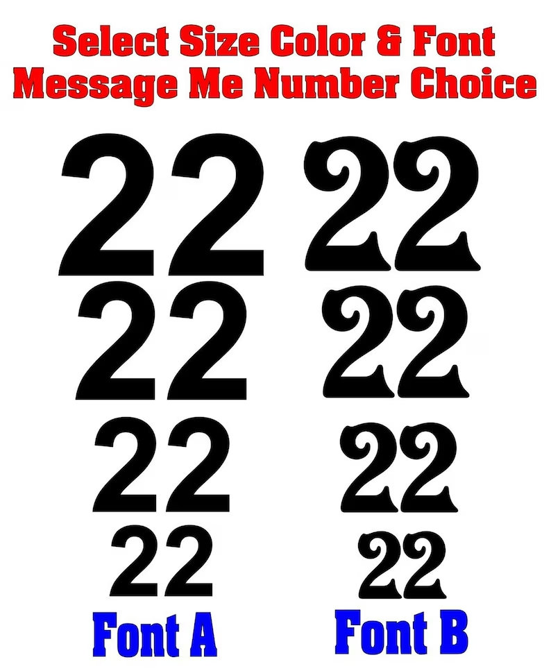 Rally Stock Car Race Numbers – Vinyl Decals Set of 2 – Wren Gifts LLC.